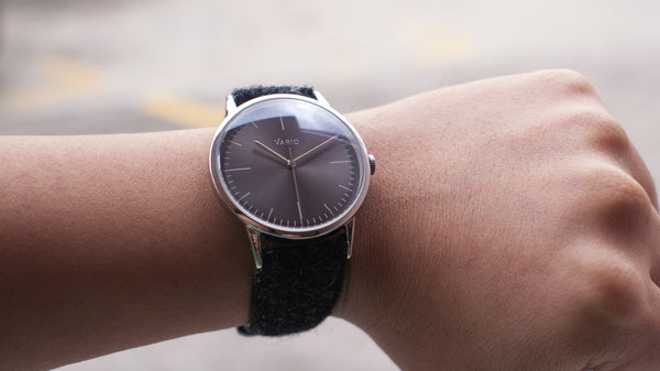 Time Check with Eclipse Hematite High Beat Quartz Dress Watch