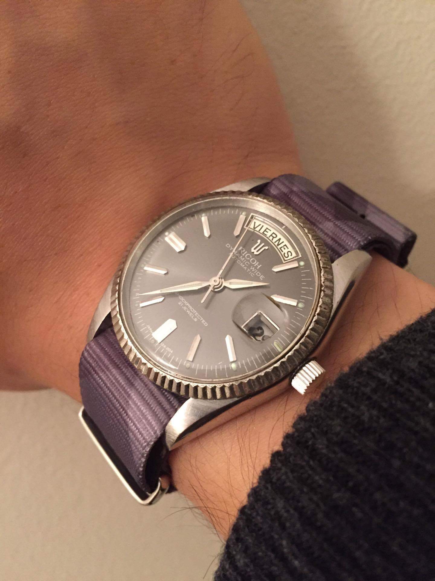 Ricoh watch with Vario Mono Plaid strap