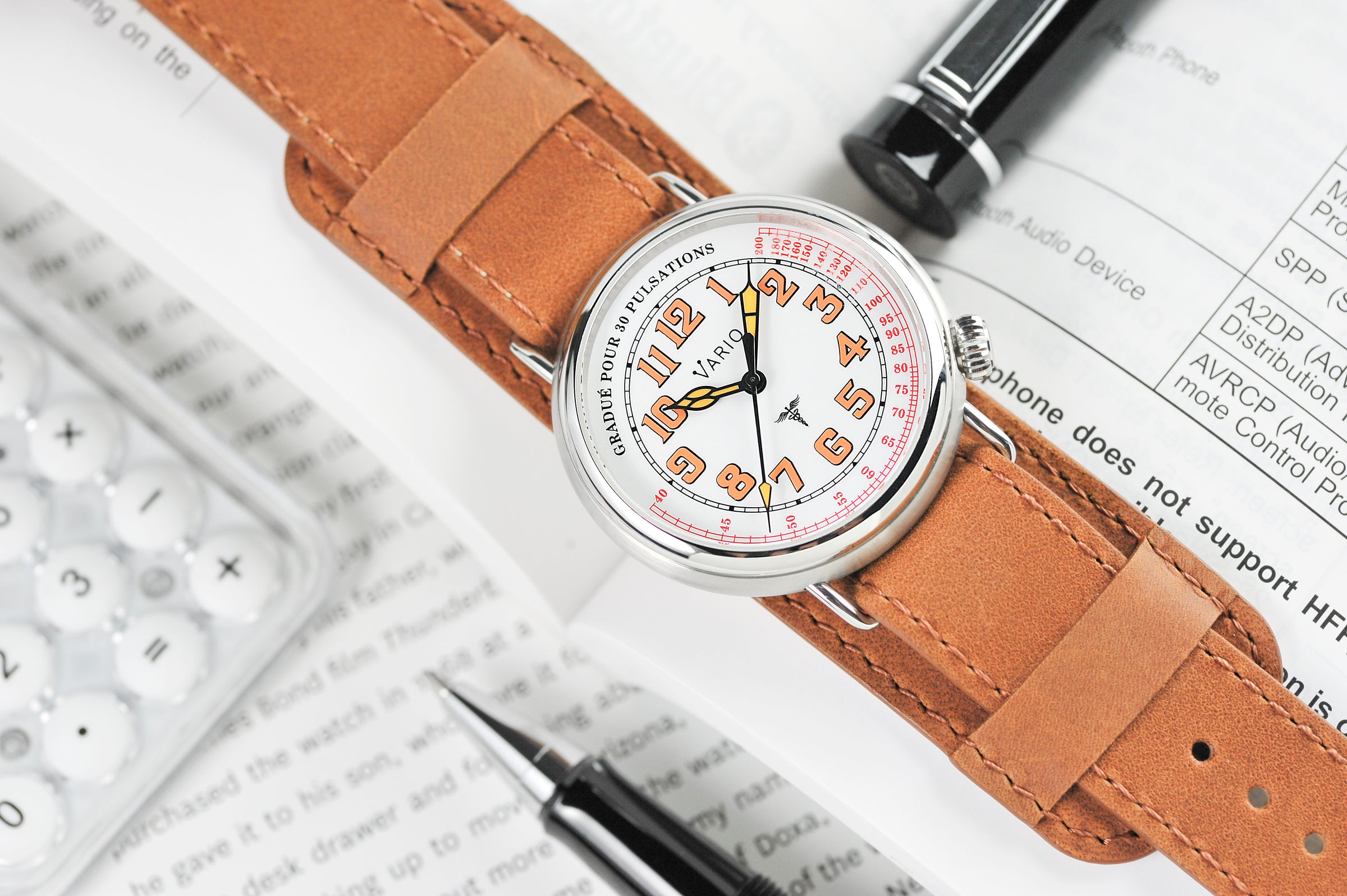Crazy Horse Camel Brown Single Pass Bund Leather Watch Strap