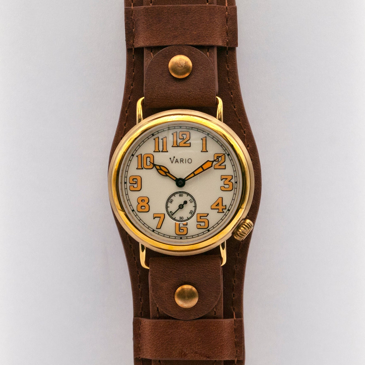 Vario 1918 Trench Brass Cream Dial with Orange Lume Watch