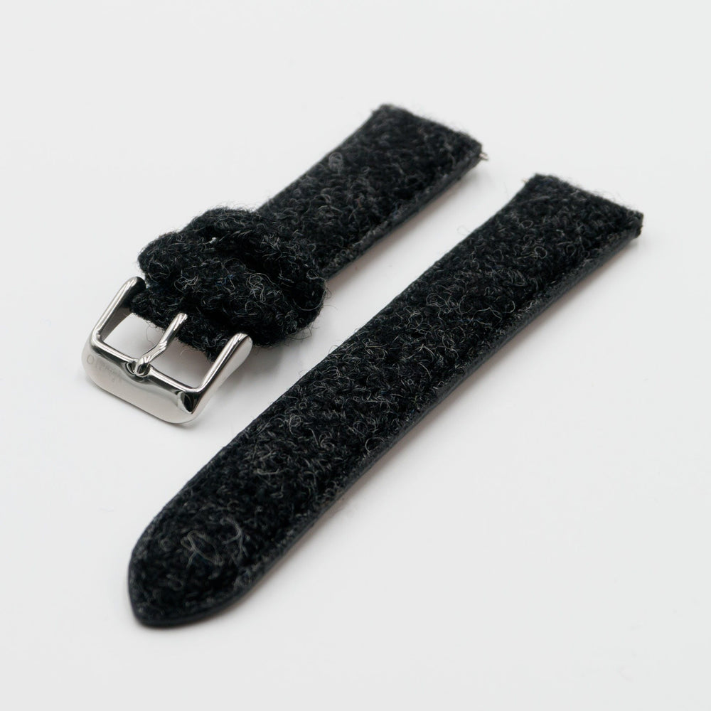Harris Tweed Coal Black Watch Strap | Harris Tweed Watch Bands