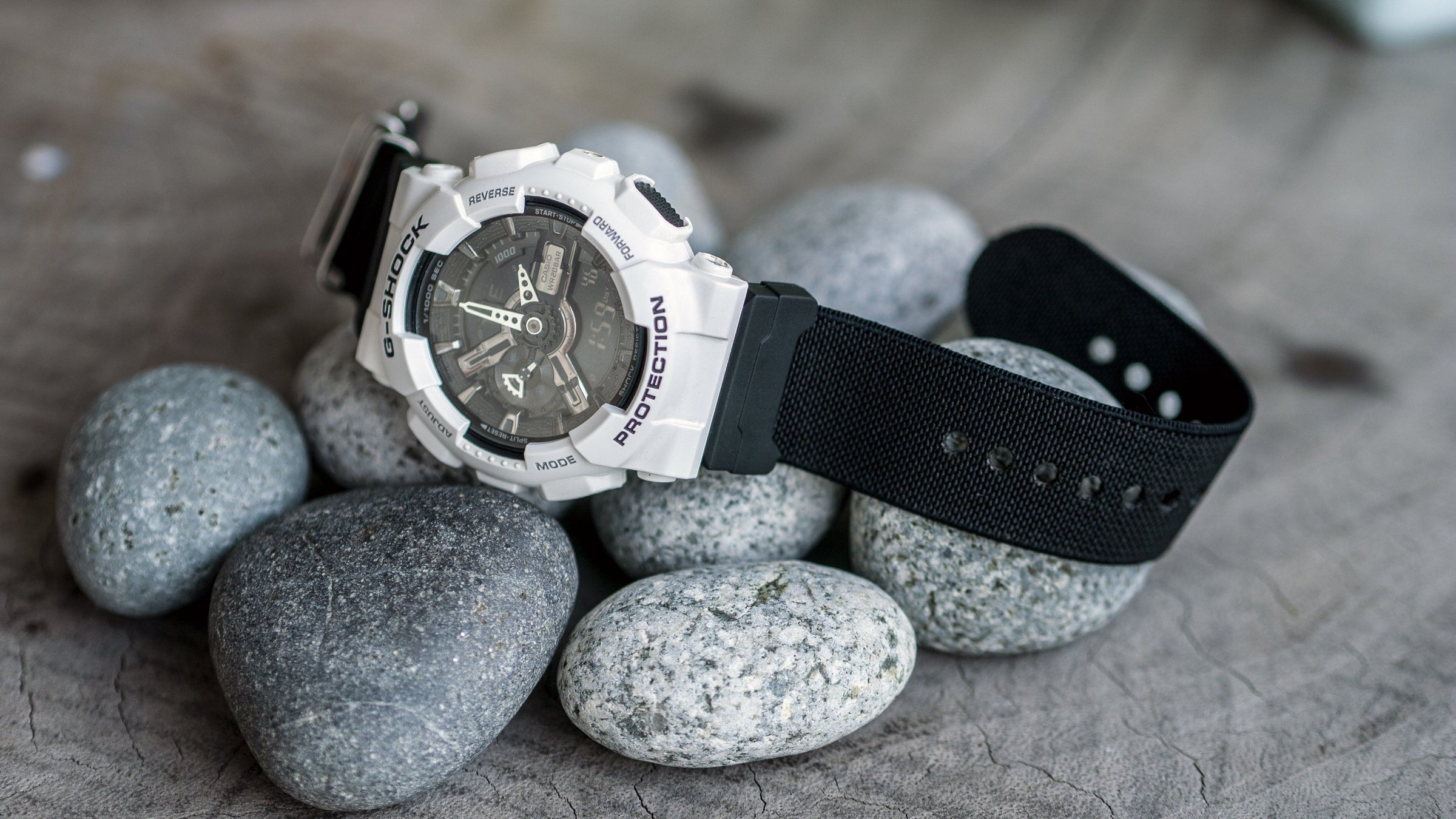 G-Shock Straps Free Shipping | Elastic Coal Black G-Shock Watch Strap