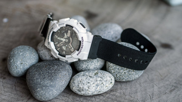 G-Shock Straps Free Shipping | Elastic Coal Black G-Shock Watch Strap