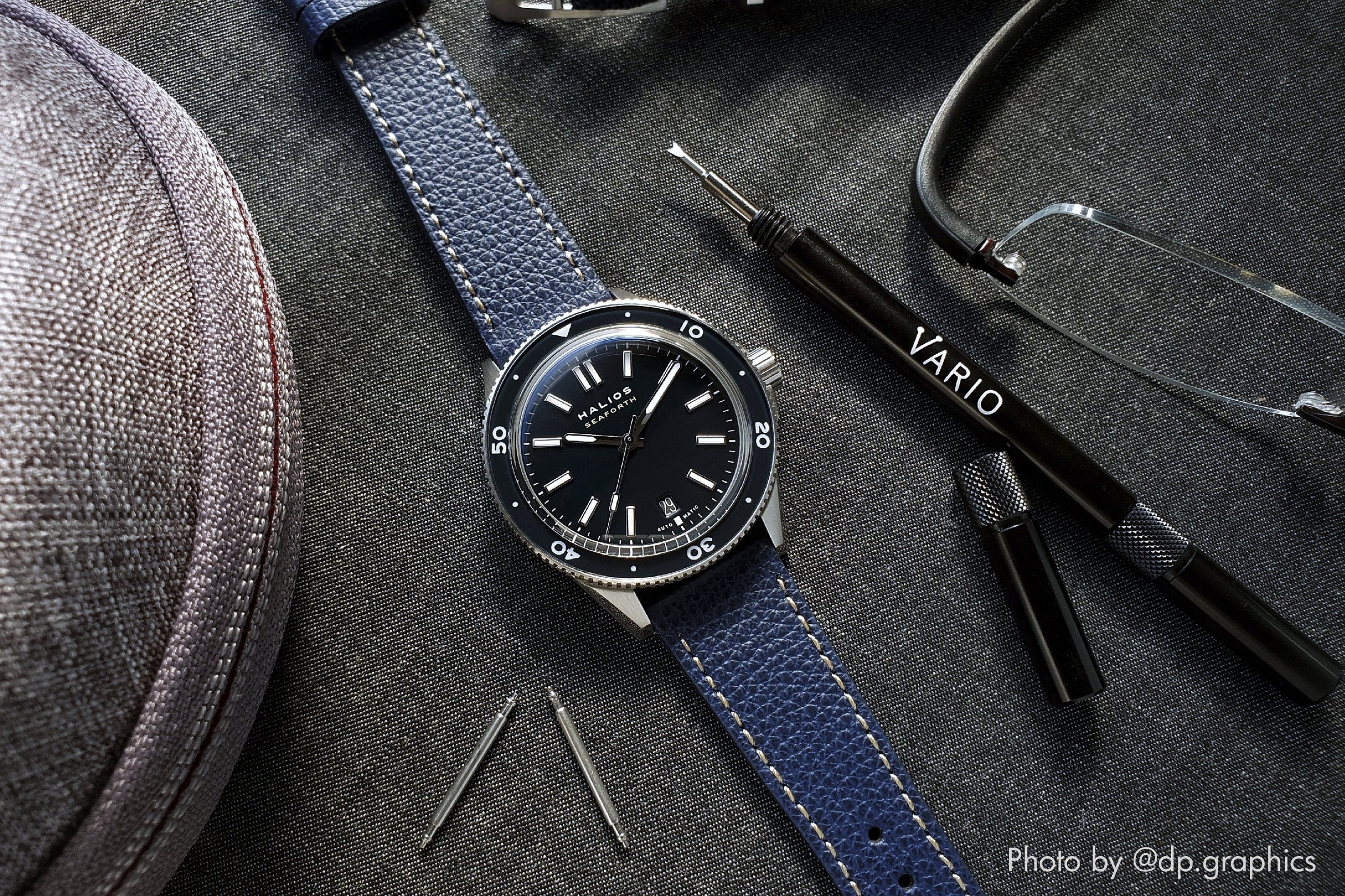 Italian Leather Luxury Watch Strap | Blue | Vario