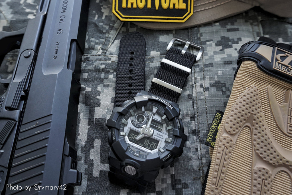 G-Shock Straps Free Shipping | Elastic Coal Black G-Shock Watch Strap