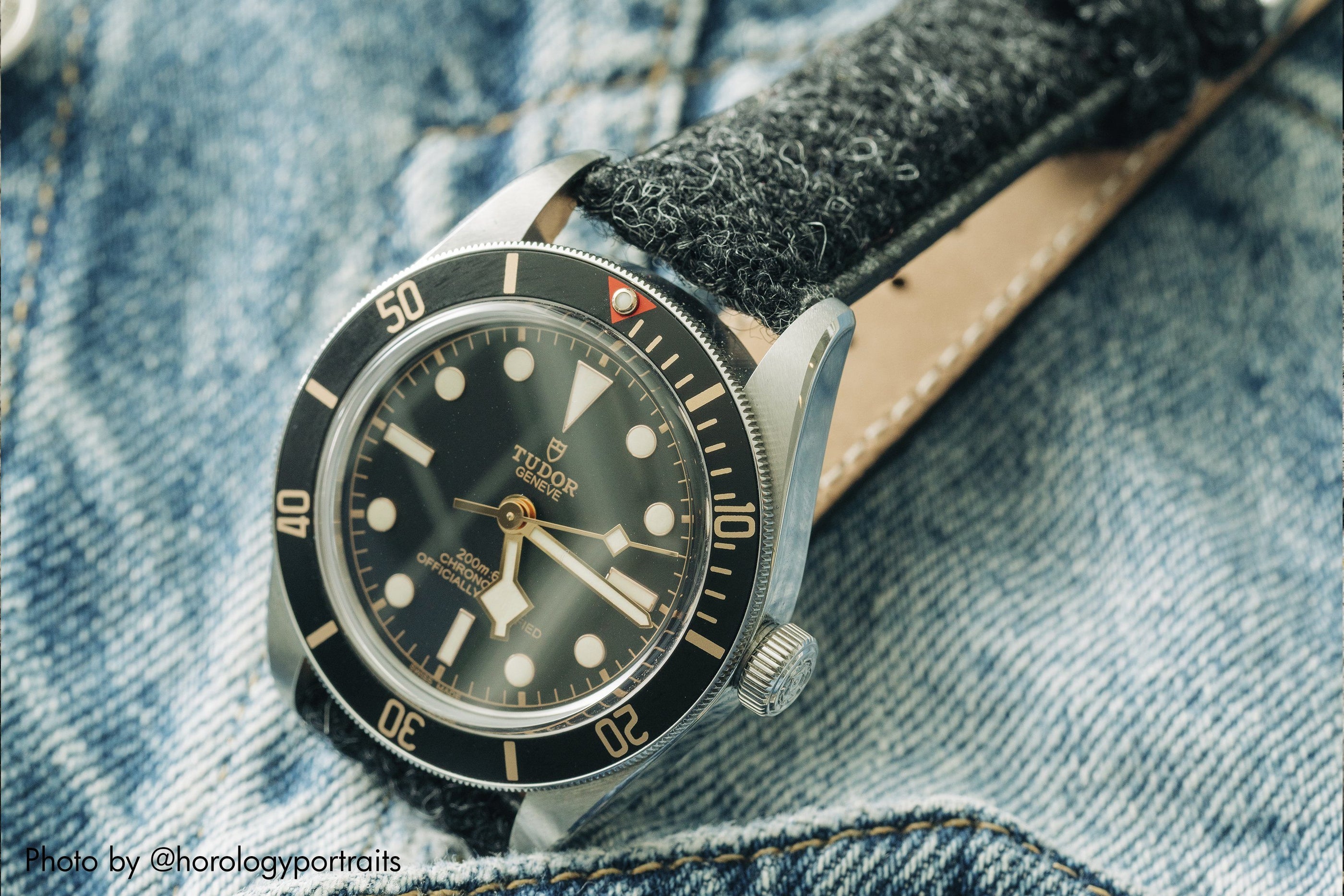 Harris Tweed Coal Black Watch Strap | Harris Tweed Watch Bands