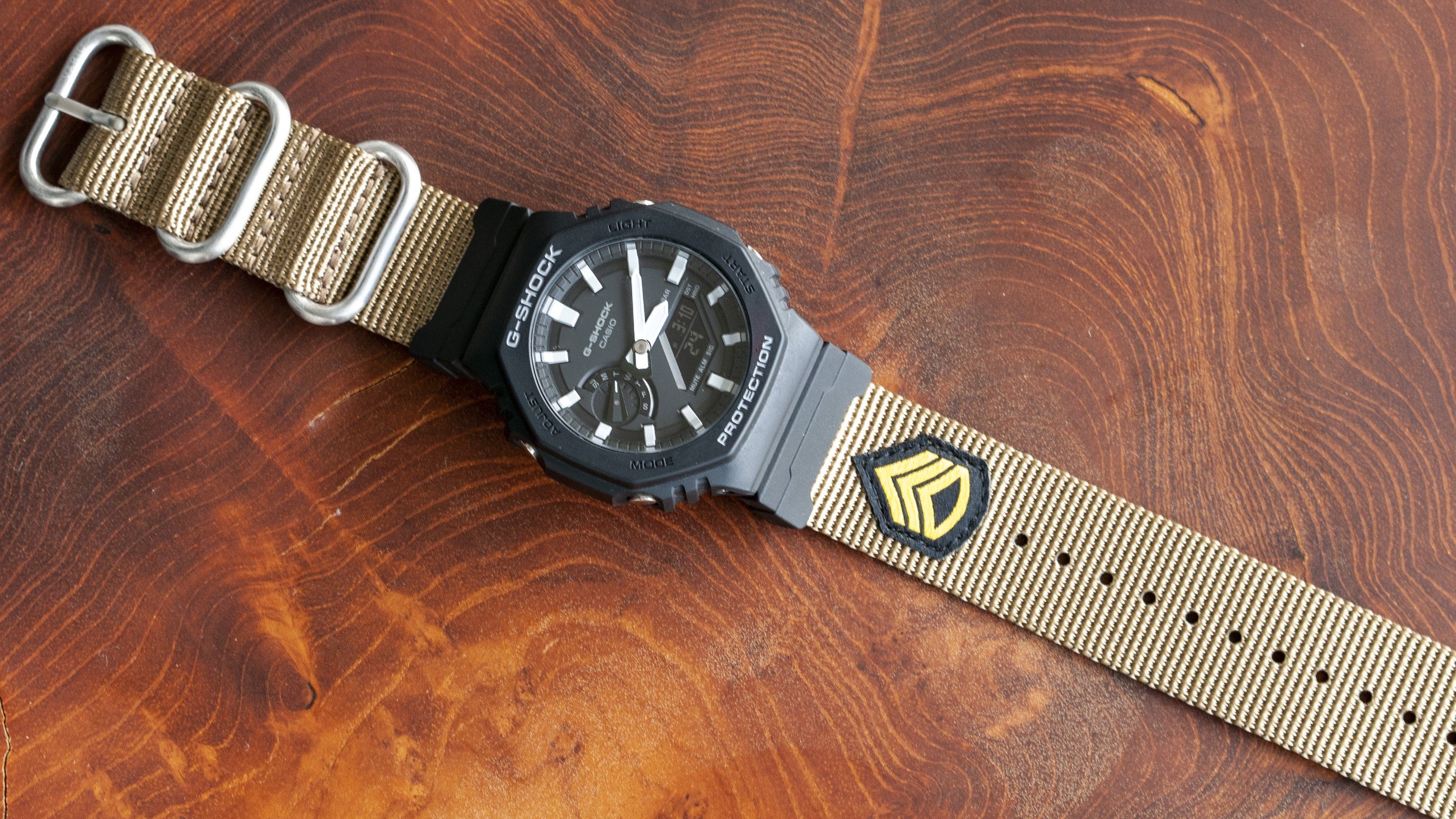 Luxury G Shock Straps | Kahki Brown G-Shock Watch Strap | Vario