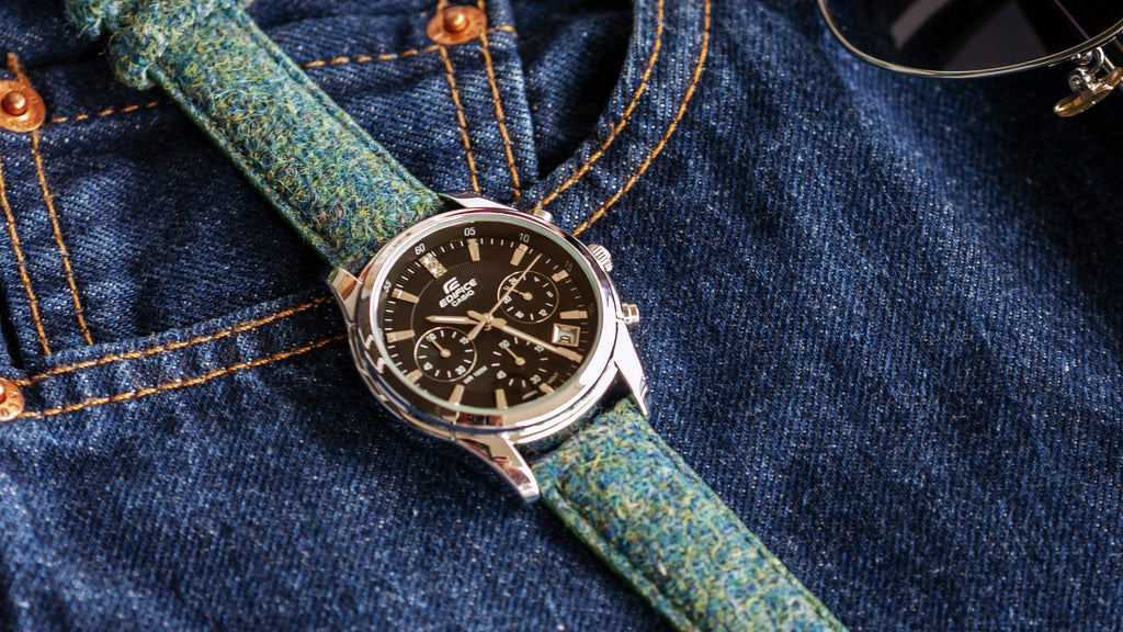 Harris Tweed Peacock Green Watch Strap | Harris Tweed Watch Bands