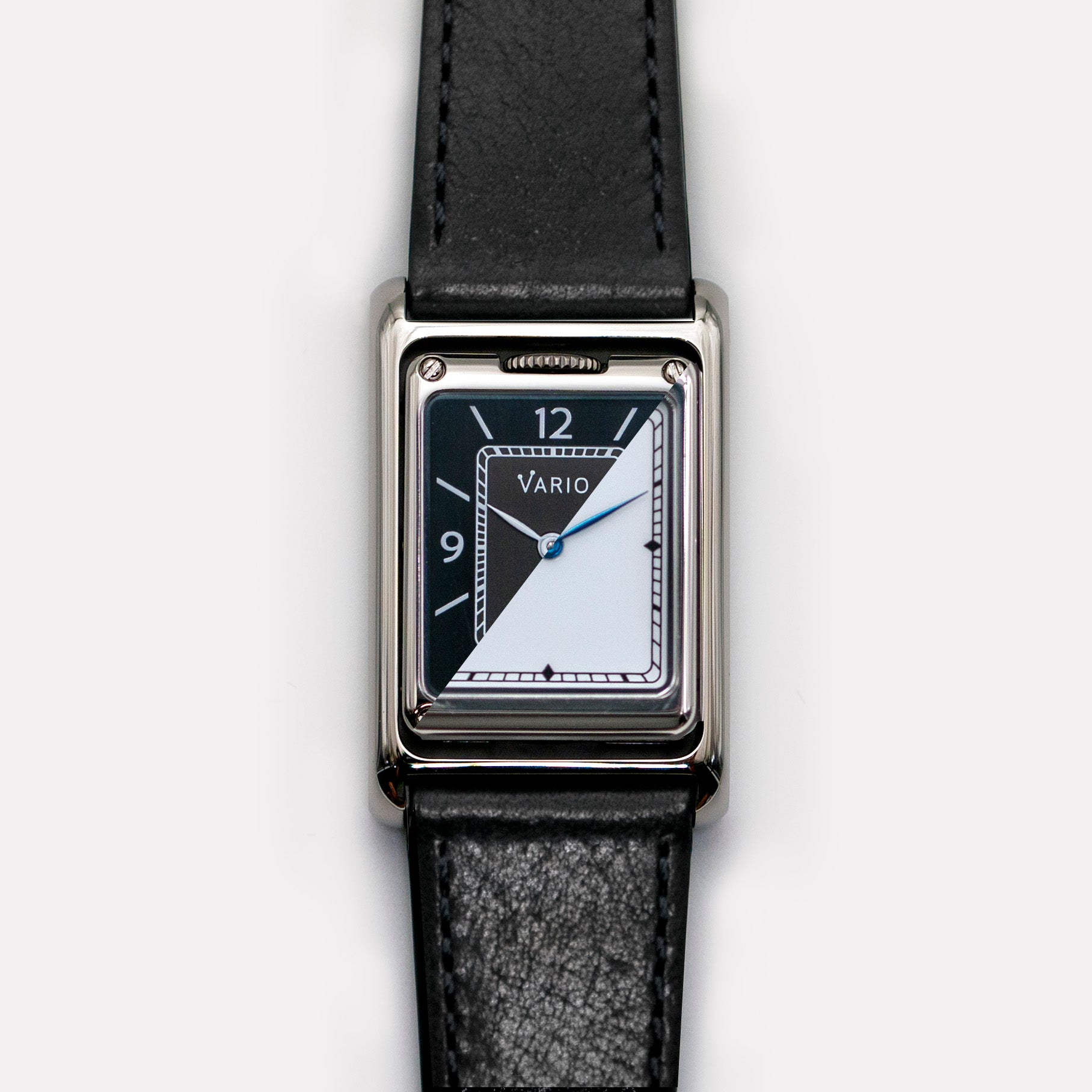 Vario VERSA Reversible Dual Time Gunmetal-White Enamel Watch